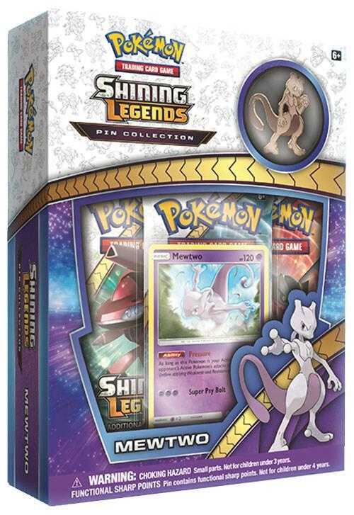 Pokemon: Shining Legends Pin Collection Boxes Pikachu & Mewtwo (Sealed ...