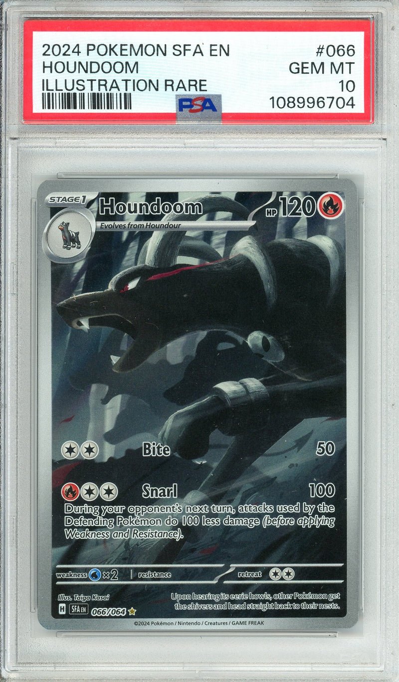 Pokemon Graded: Houndoom 66/64 Shrouded Fable (2024) IR Holo PSA 10 ...