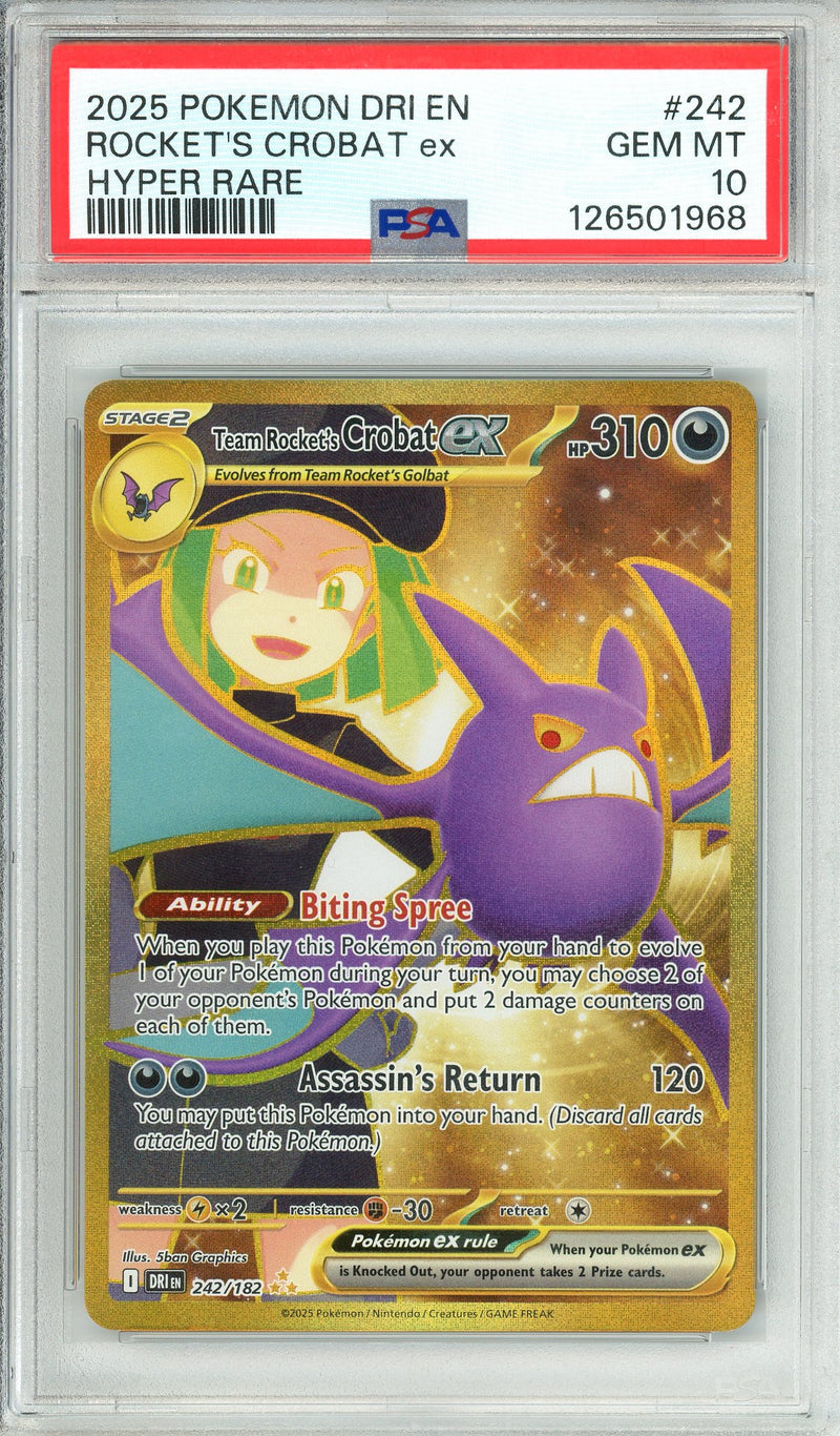 Pokemon Graded: Team Rocket's Crobat ex 242/182 Destined Rivals (2025 ...