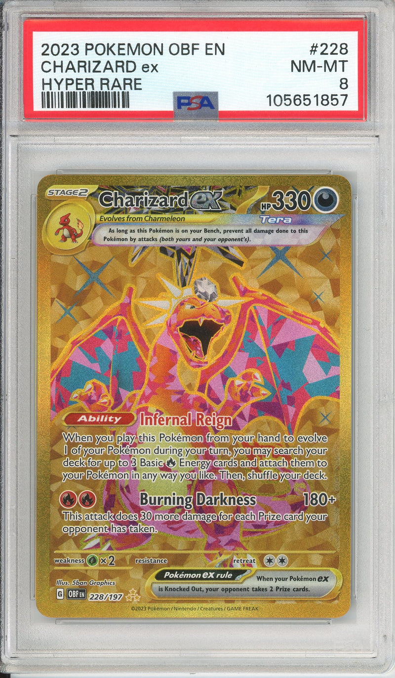 Pokemon Graded: Charizard ex 228/197 Obsidian Flames (2023) Gold Hyper ...