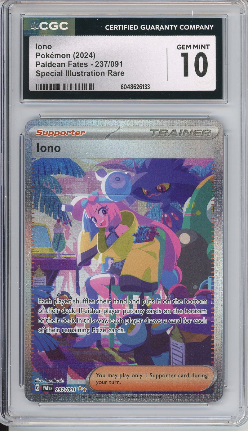 Pokemon Graded: Iono Trainer 237/091 Paldean Fates (2024) Holo CGC 10 ...