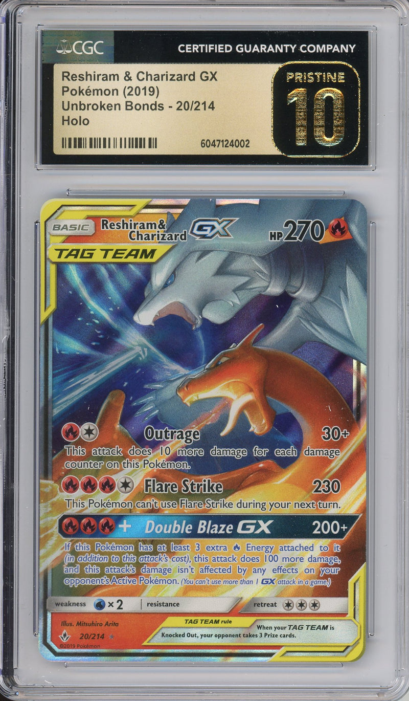 Pokemon Graded: Reshiram & Charizard GX GCG Pristine 10 – Double ...