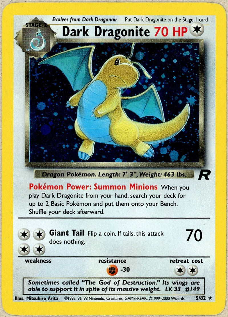 Pokemon Single: Dark Dragonite 5/82 Team Rocket (2000) Holo NM – Double ...