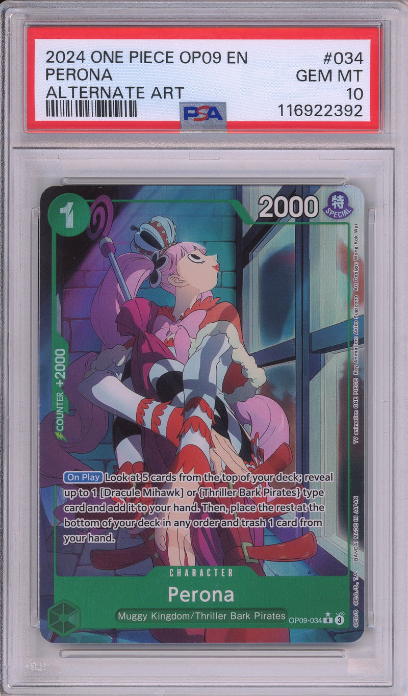 One Piece Graded: Perona OP09-034 (2024) Alternate Art Foil PSA 10 ...