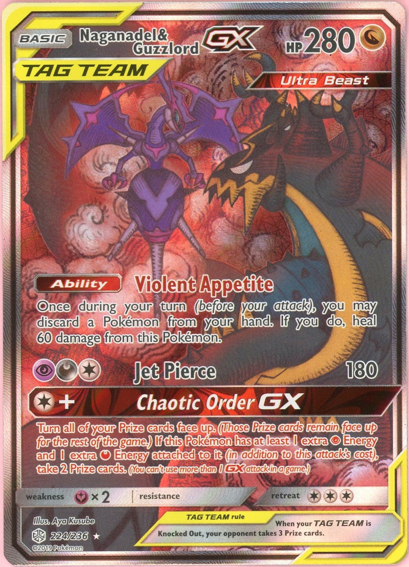 Pokemon Single: Naganadel & Guzzlord GX 224/236 Cosmic Eclipse (2024 ...