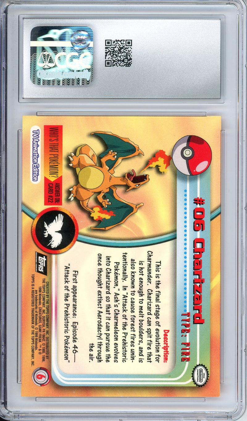Pokemon Graded: Charizard #6 Topps TV Series 1-6 Second Print (1999) C ...