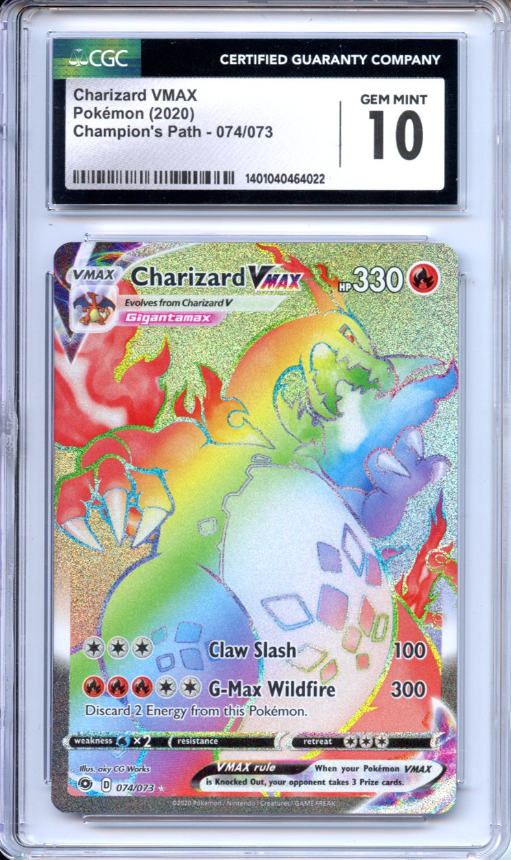 Pokemon Graded: Charizard VMAX 74/73 Champion's Path (2020) Rainbow Ho ...