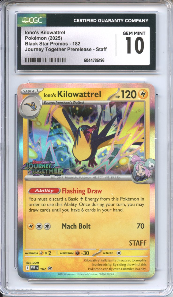 Pokemon Graded: Iono's Kilowattrel #183 Journey Together Prerelease ST ...
